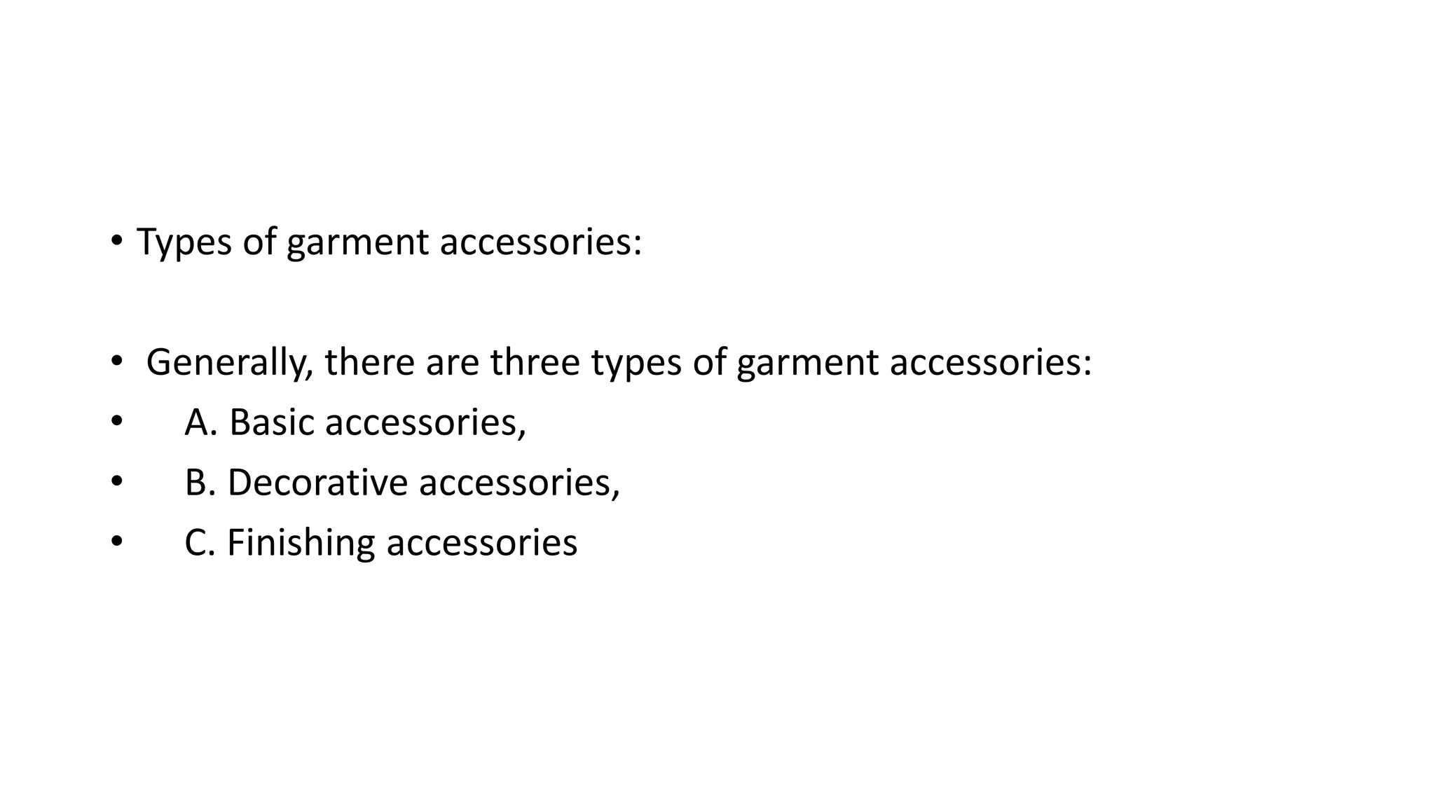 List of trims and accessories used in garment | PPTX