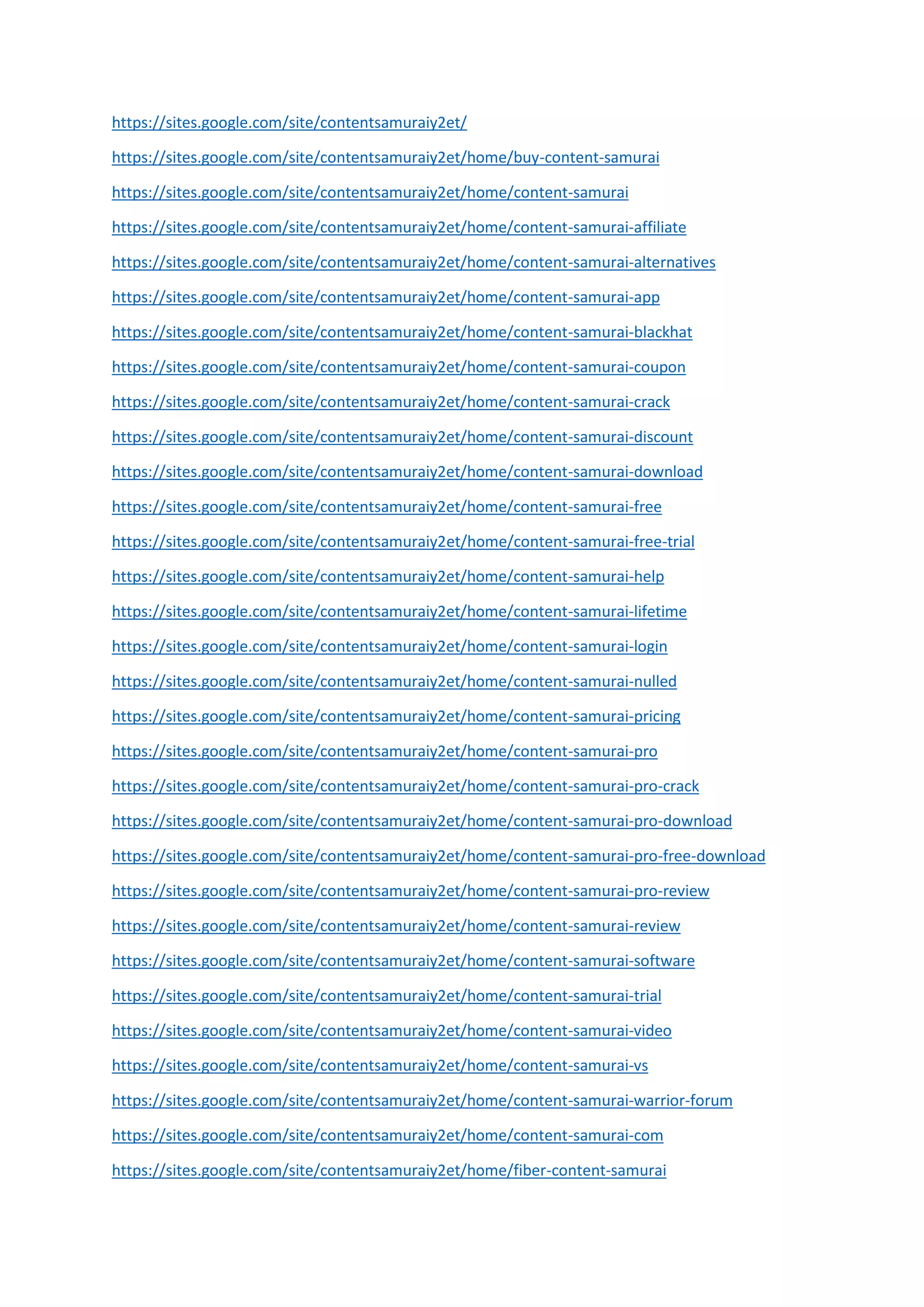 List of URL's Content Samurai | PDF