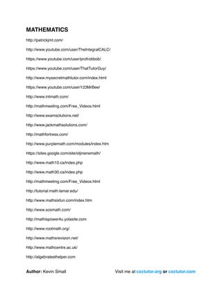 List of useful websites | PDF | Physics | Science