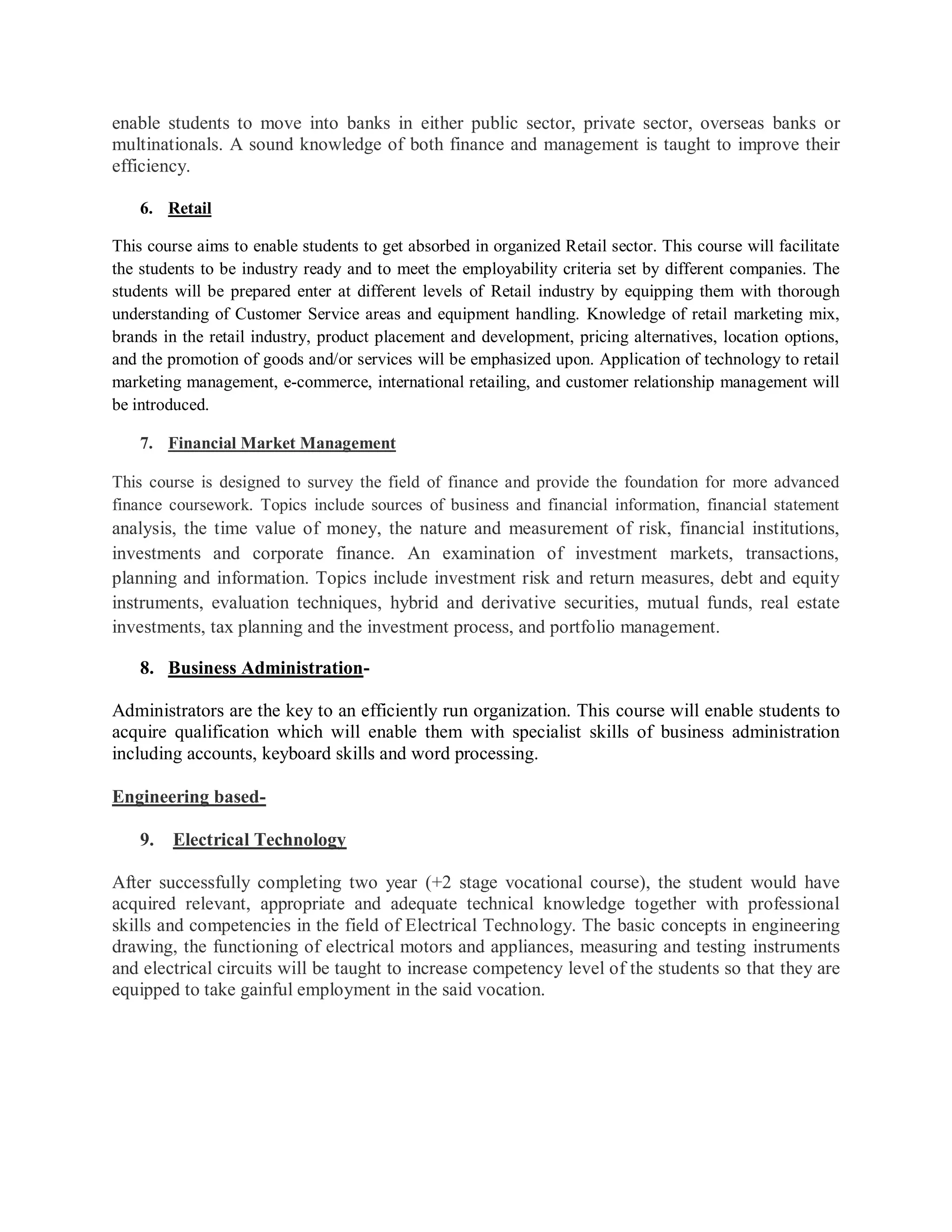 List of vocational courses | PDF