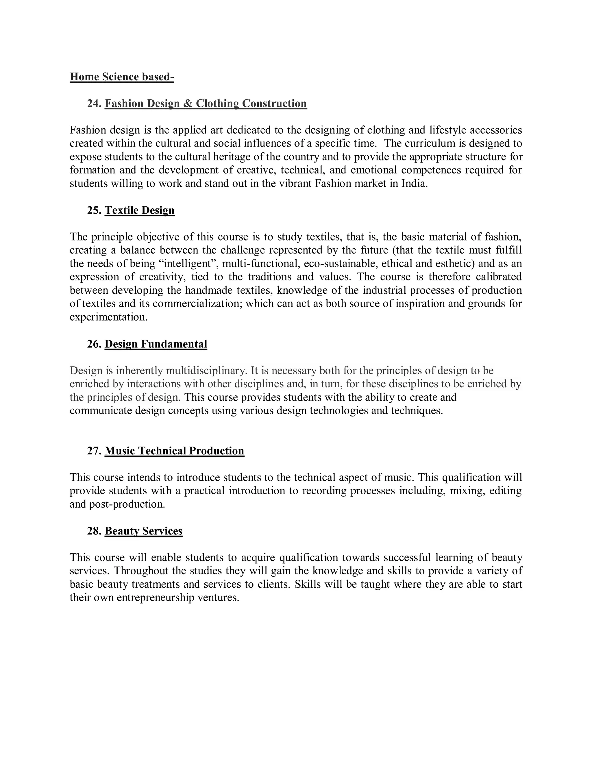 List of vocational courses | PDF