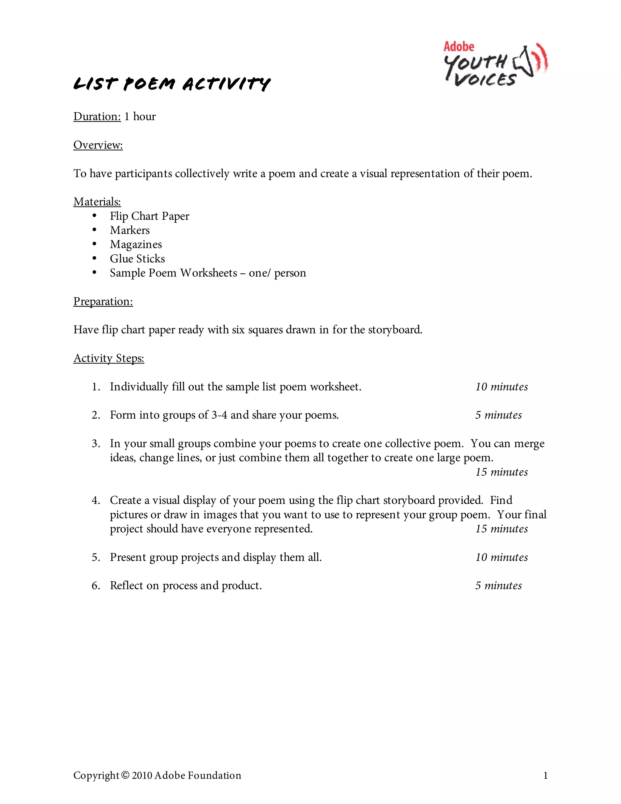 List poem | PDF | Poetry | Books and Literature