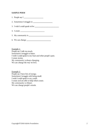 Sample Of A List Poem