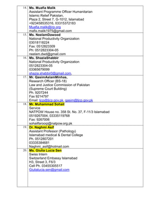 List of Participants of Gender Mainstreaming | DOCX