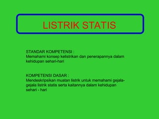 Listrik Statis, presentasi listrik statis | PPT