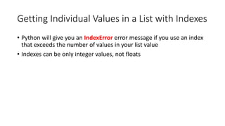 Lists in Python | PPTX
