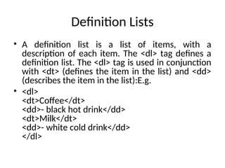 lists-and-links.ppt lists and link ppt... | PPT