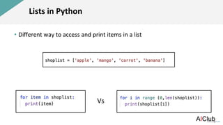 Lists and loops | PPT