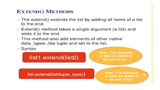 Lists in Python | PPTX
