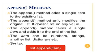 Lists in Python | PPTX