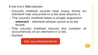 Lists in Python | PPTX