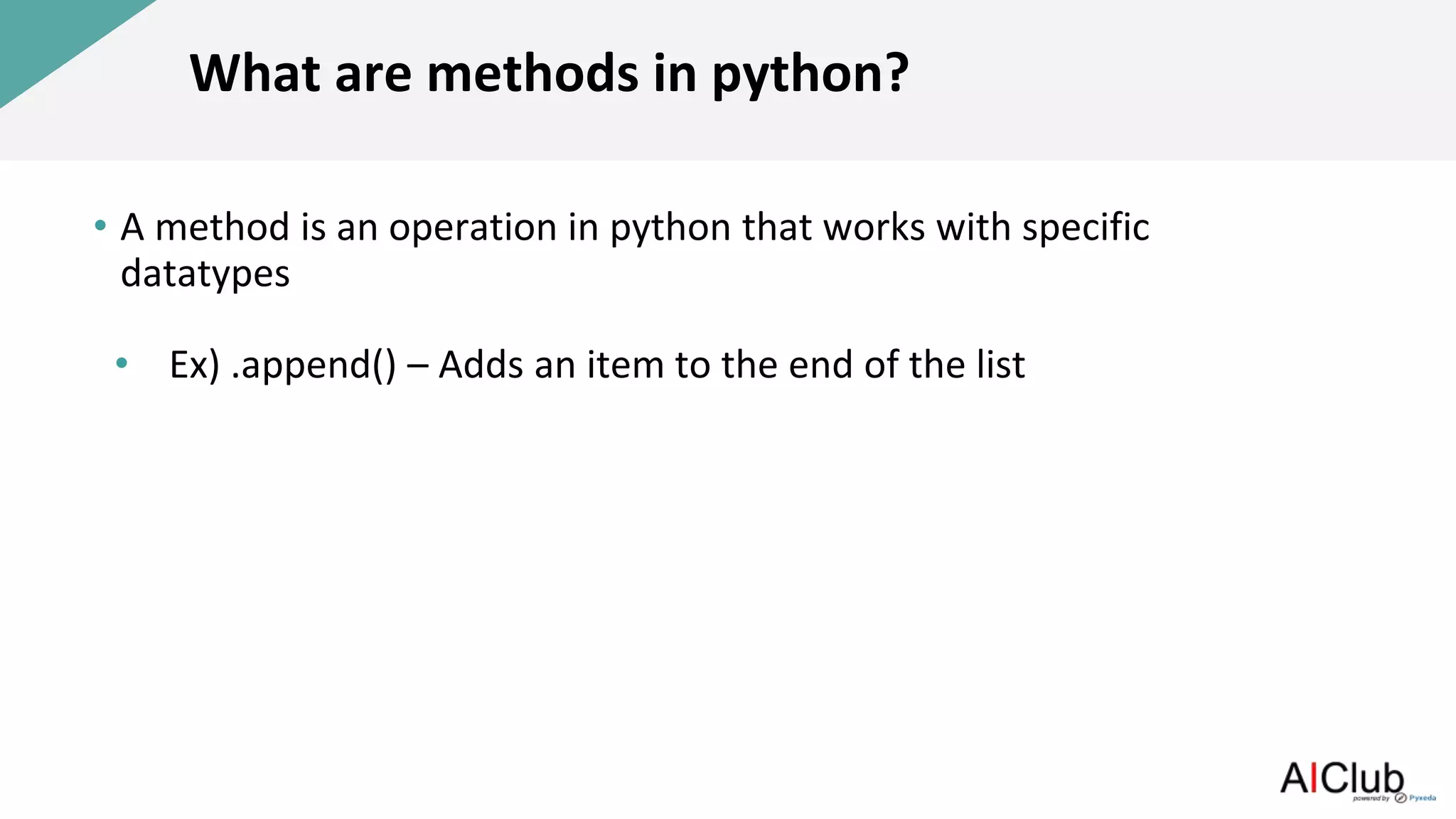 Lists methods | PPTX
