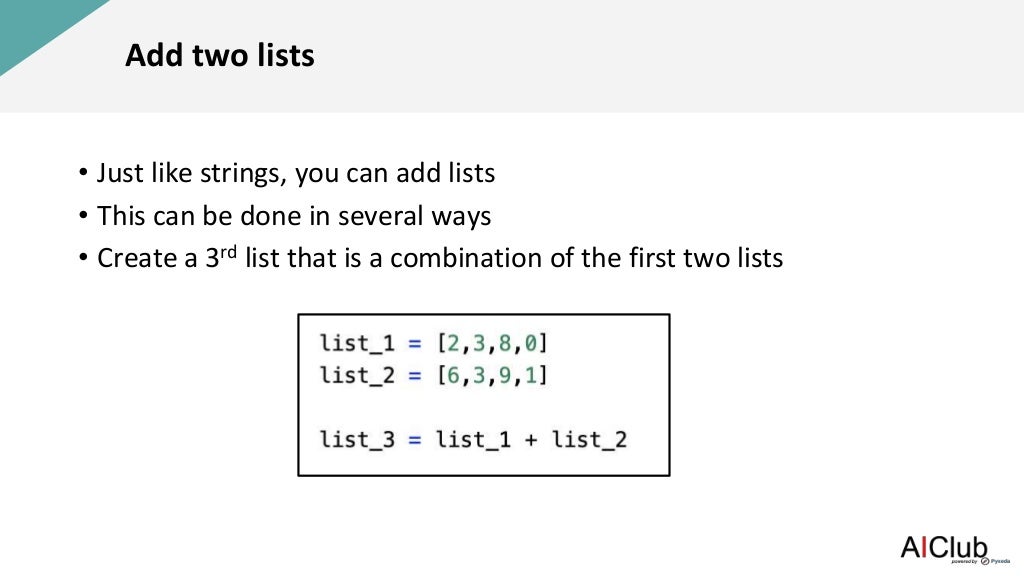 Lists methods