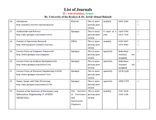 Lists of academic journals | PDF