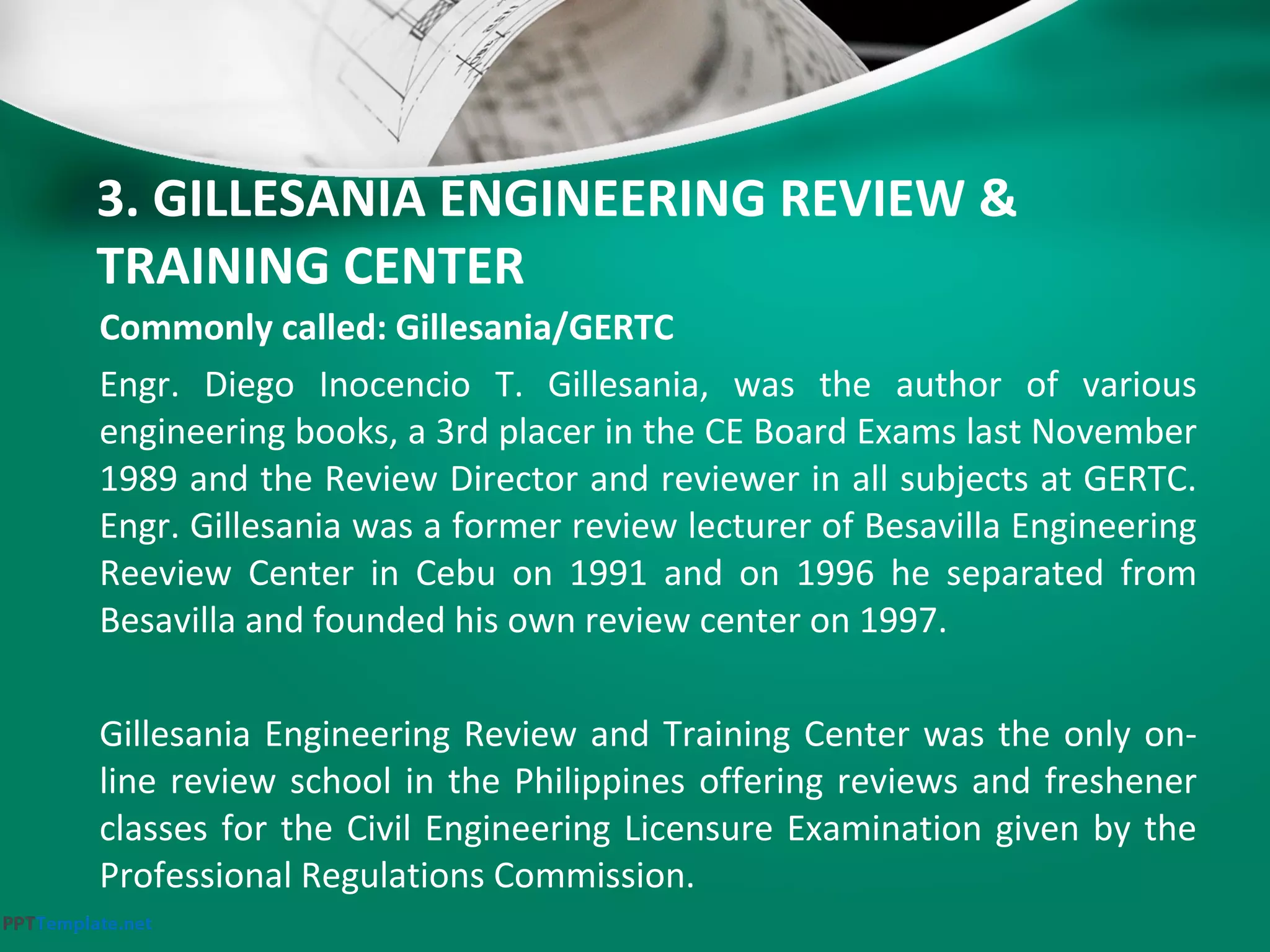 Lists of Civil Engineering Review Centers in the Philippines | PPT