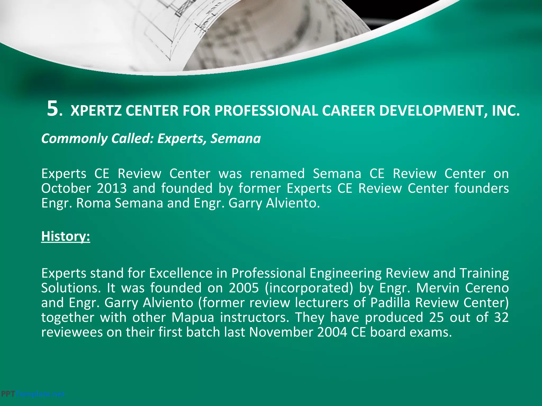 Lists of Civil Engineering Review Centers in the Philippines | PPT