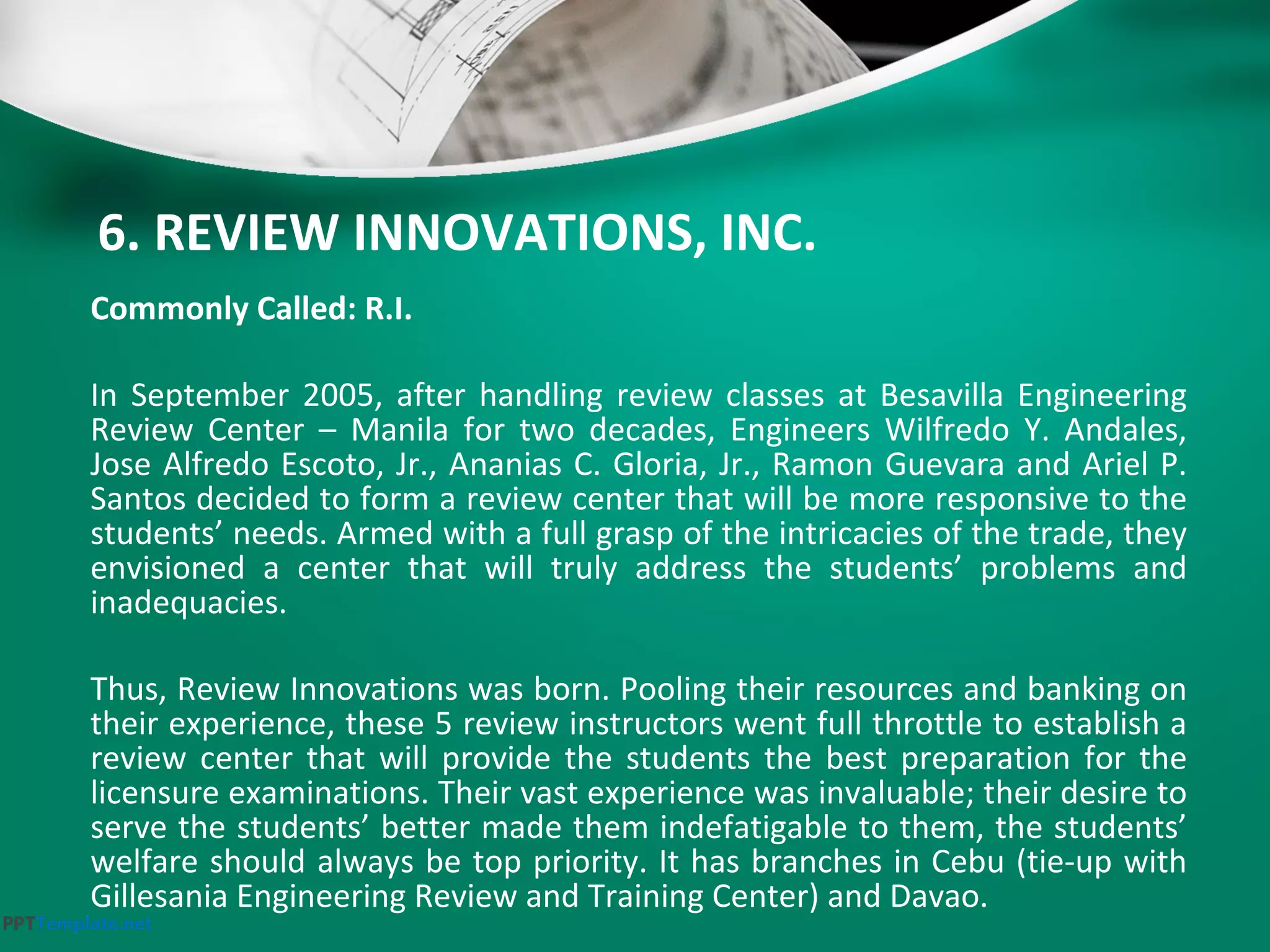 Lists of Civil Engineering Review Centers in the Philippines | PPT