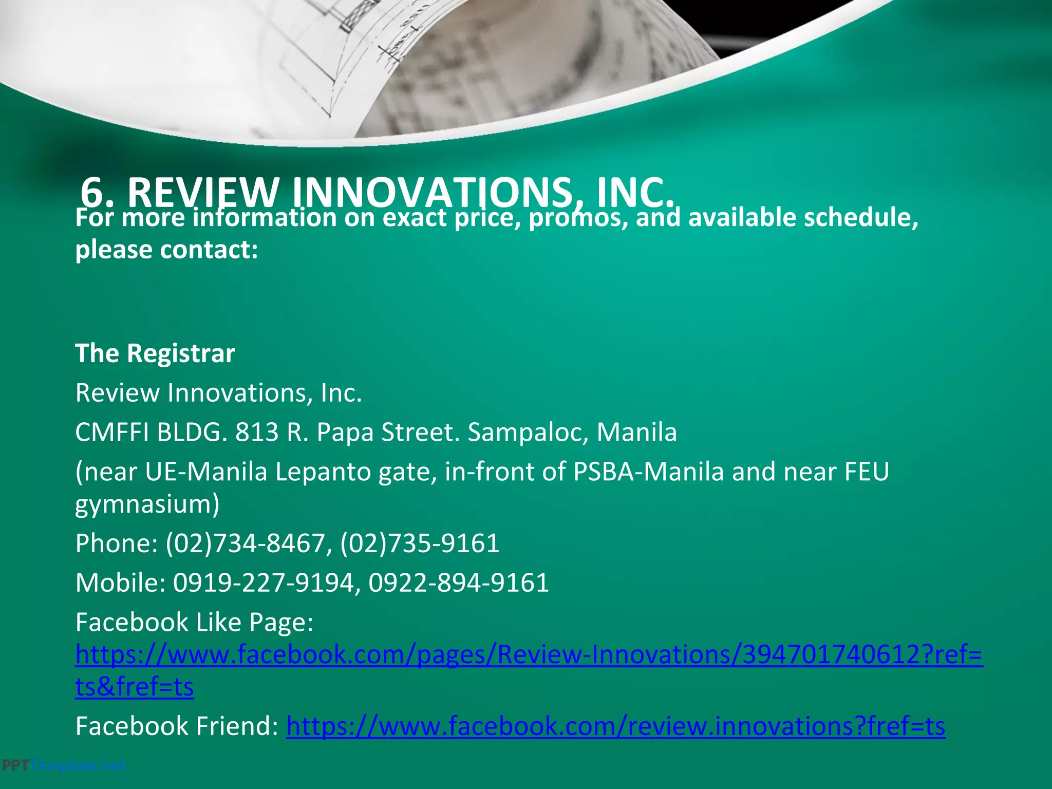 Lists of Civil Engineering Review Centers in the Philippines | PPT