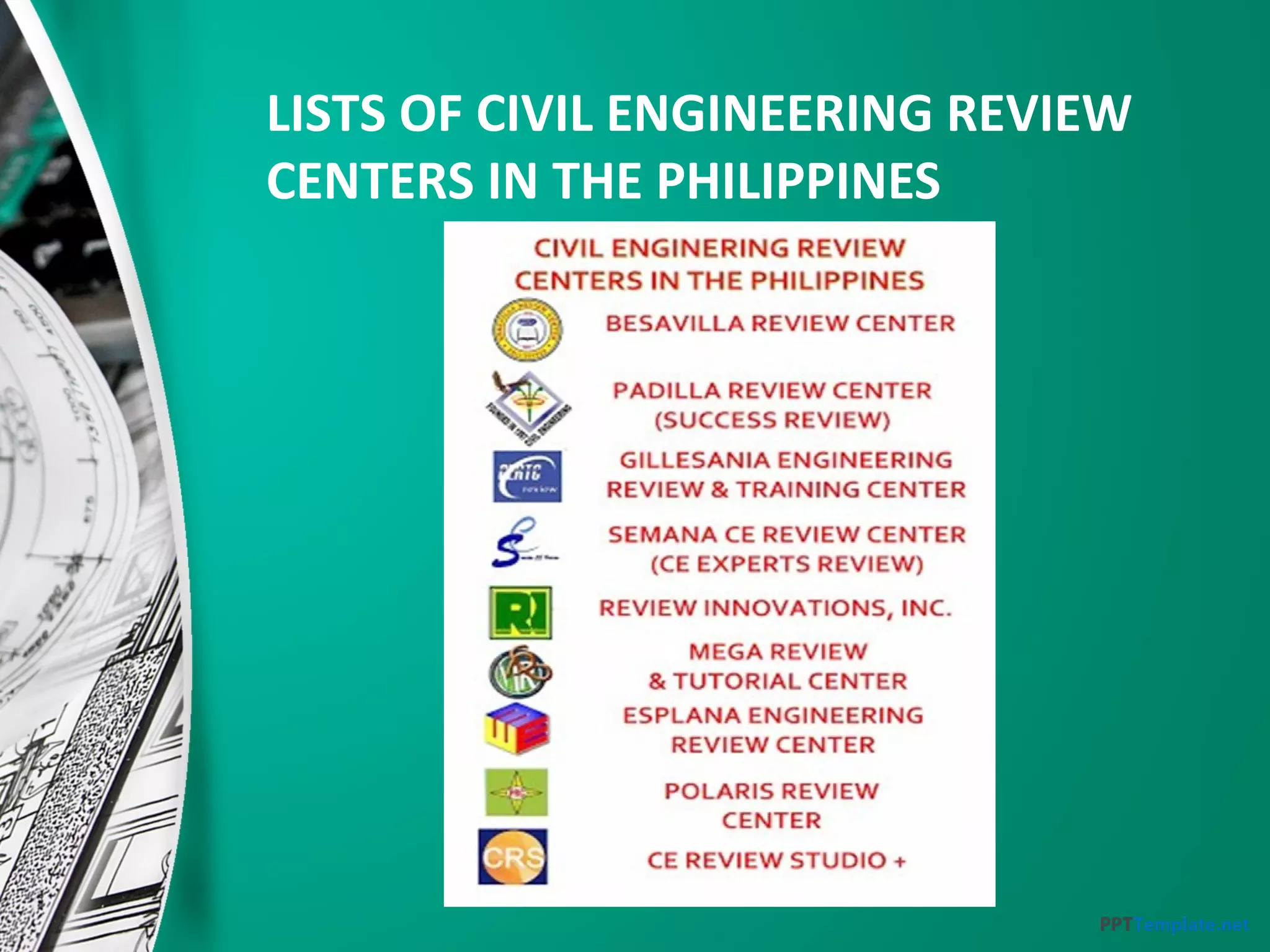 Lists of Civil Engineering Review Centers in the Philippines | PPT