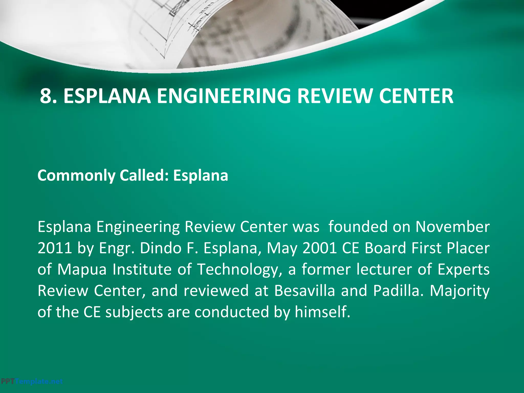 Lists of Civil Engineering Review Centers in the Philippines | PPT