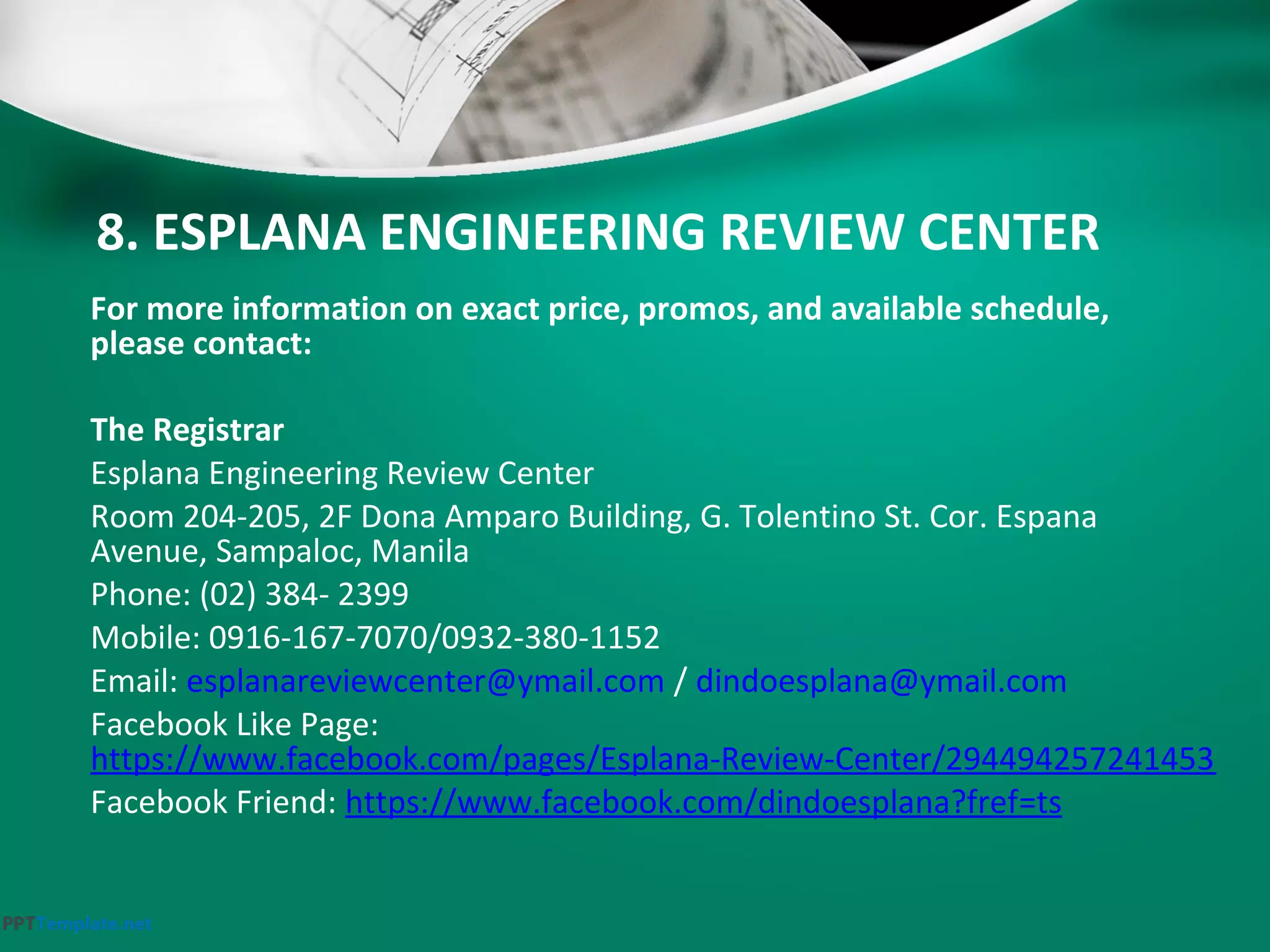 Lists of Civil Engineering Review Centers in the Philippines | PPT