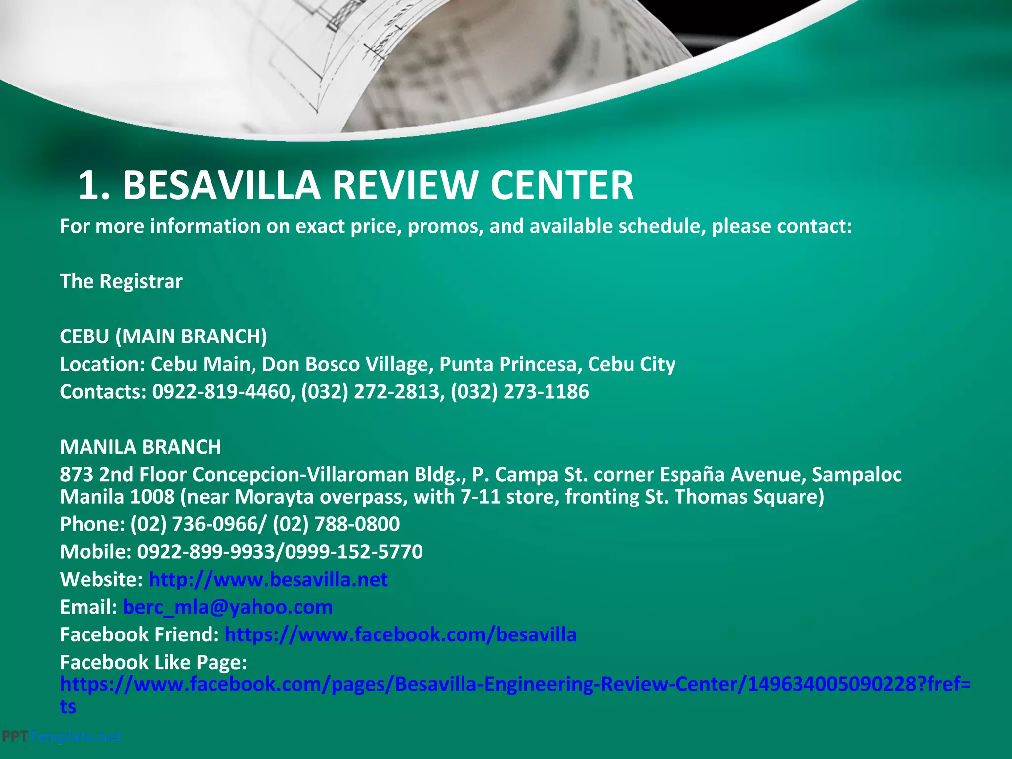 Lists of Civil Engineering Review Centers in the Philippines | PPT