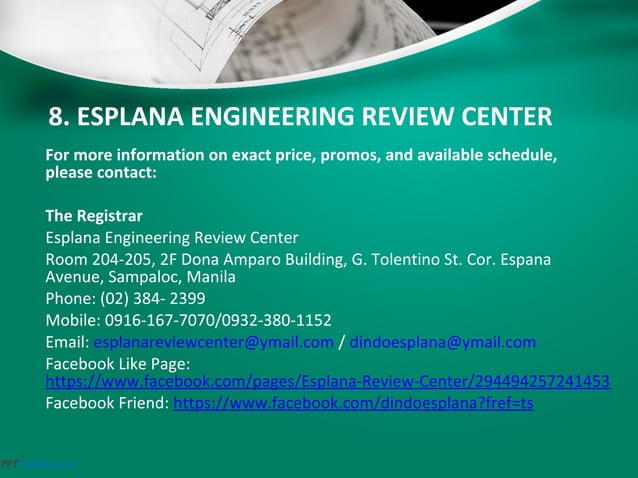 Lists of Civil Engineering Review Centers in the Philippines | PPT ...