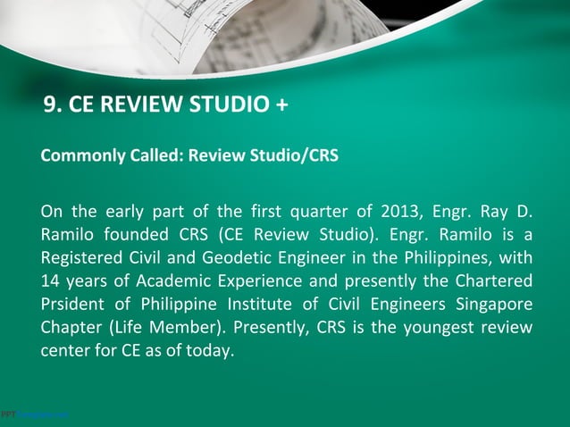 Lists of Civil Engineering Review Centers in the Philippines | PPT ...