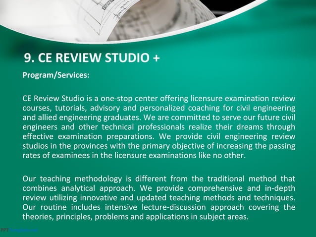 Lists of Civil Engineering Review Centers in the Philippines | PPT ...