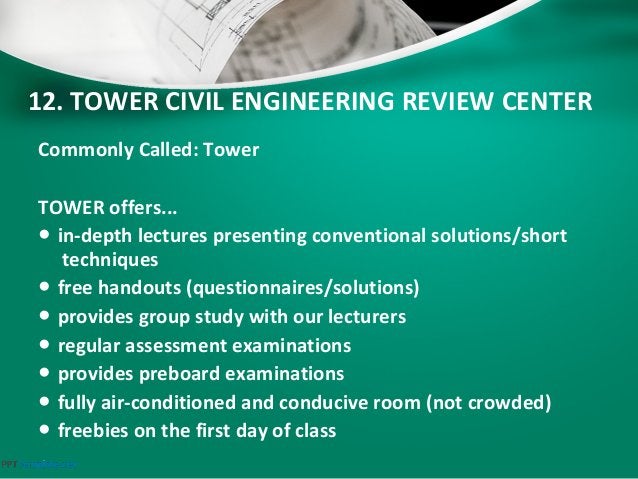 Lists of Civil Engineering Review Centers in the Philippines | PPT