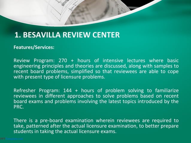 Lists of Civil Engineering Review Centers in the Philippines | PPT ...