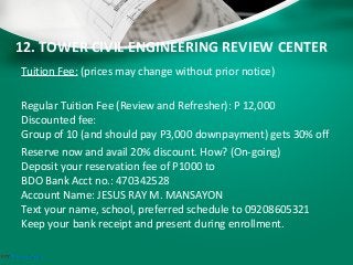 Lists of Civil Engineering Review Centers in the Philippines | PPT