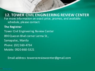 Lists of Civil Engineering Review Centers in the Philippines | PPT