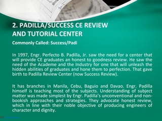 Lists of Civil Engineering Review Centers in the Philippines | PPT