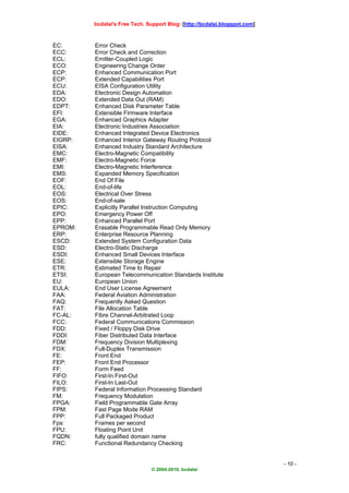Lists of tech acronyms | PDF