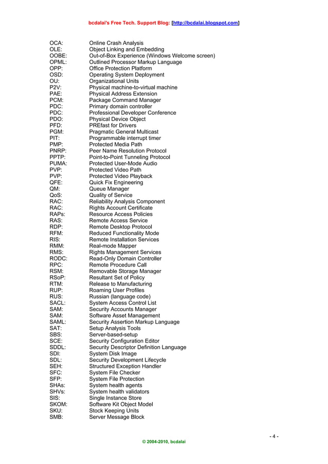 Lists of tech acronyms | PDF