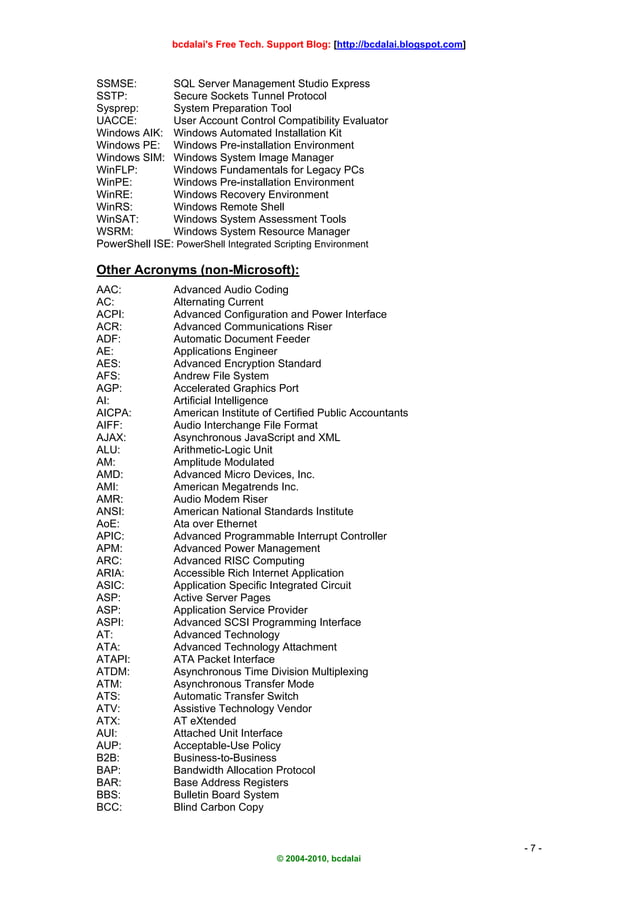 Lists of tech acronyms | PDF