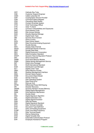 Lists of tech acronyms | PDF