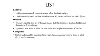 LIST_tuple.pptx | Programming Languages | Computing