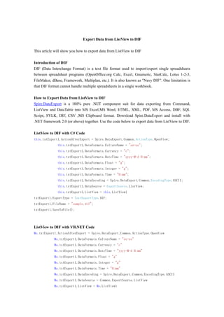 Listview to dif | PDF