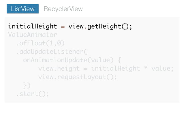 ListView vs RecyclerView | PPT