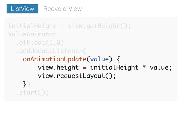 ListView vs RecyclerView | PPT
