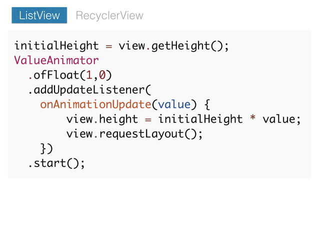 ListView vs RecyclerView | PPT