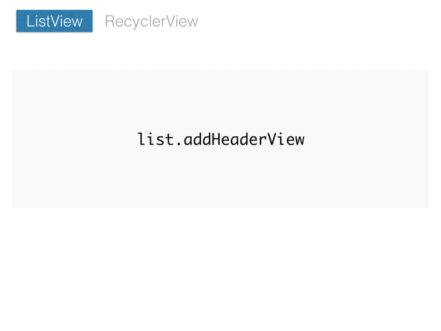 ListView vs RecyclerView | PPT