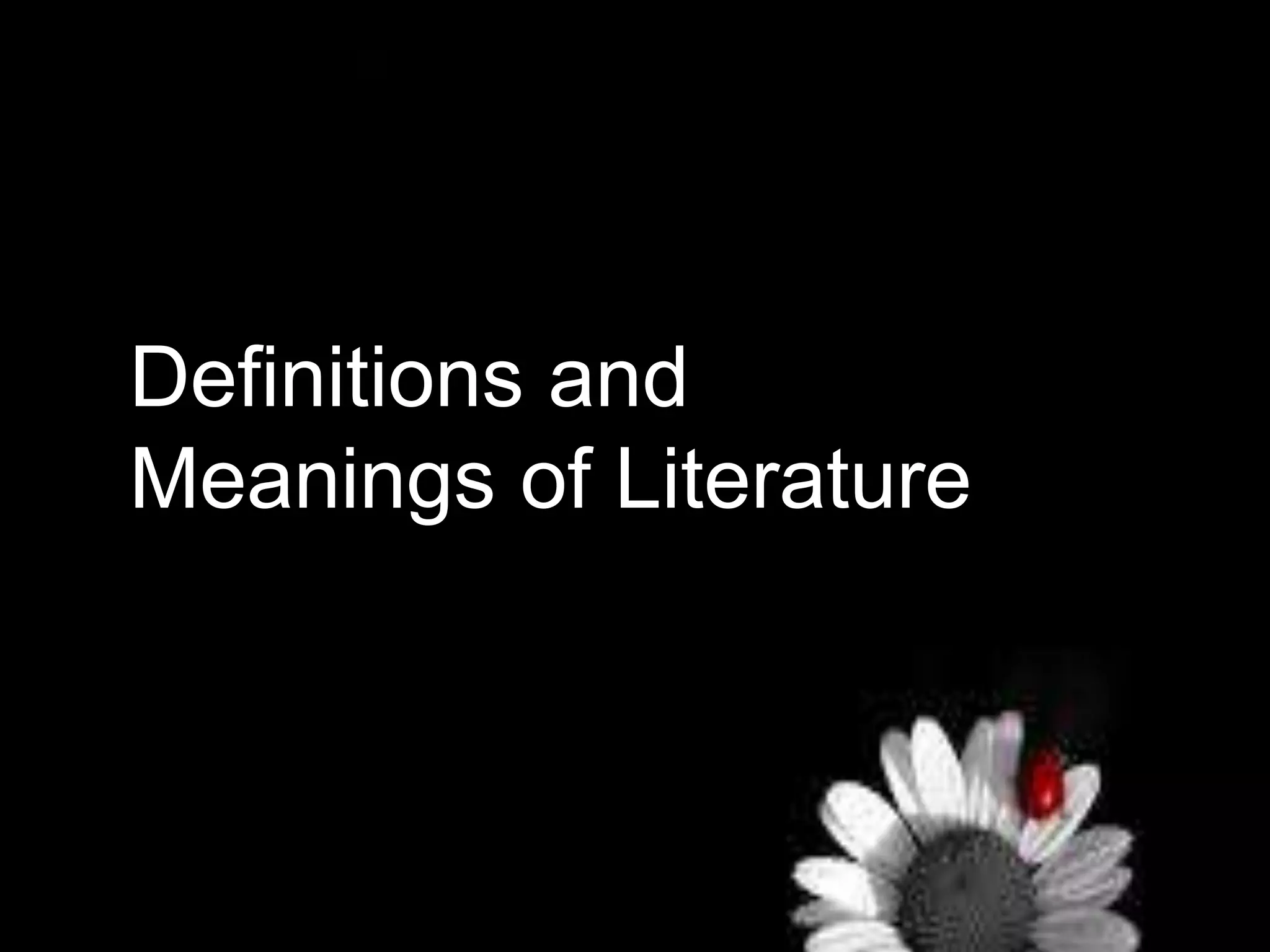 Literature definition | PPT