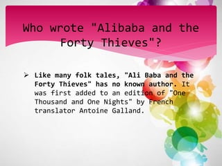 Arabian Literature and alibaba and the forty thieves | PPTX