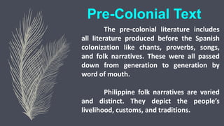 Pre-Colonial and Spanish Colonial Text | PPTX