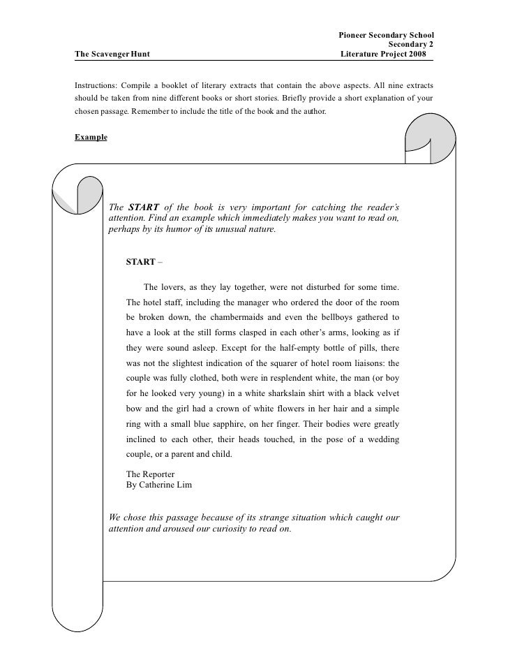 Scavenger Hunt Instruction Sheet Scavenger Hunt Instruction Sheet