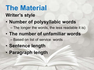 Readability (in literature) part 1 | PPTX