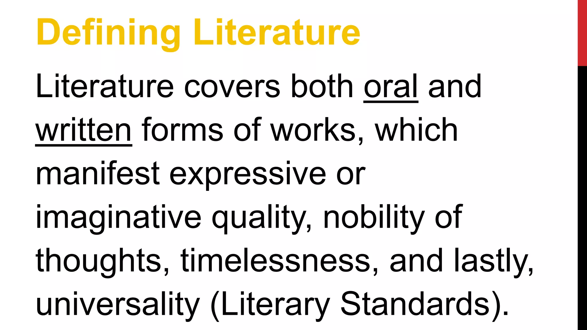 Defining Literature | PPT